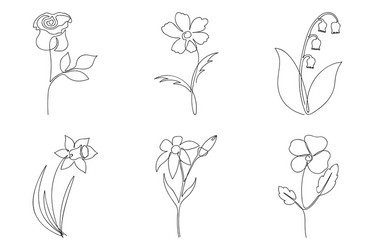 How To Draw Flower Line Drawing | Best Flower Site