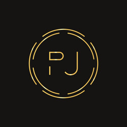 Initial pj letter logo creative typography Vector Image
