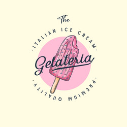 Logo ice cream italian emblem Royalty Free Vector Image
