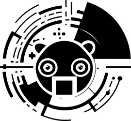Panda tech template for logo or print cyber Vector Image