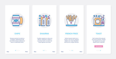 Fast food cafe takeaway product menu ux ui Vector Image