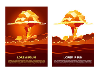 Nuclear explosion in cartoon style on comic Vector Image