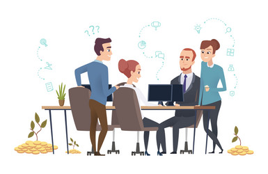 Group business people working in office men Vector Image