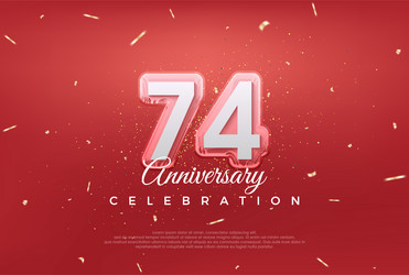 Modern cartoon design simple for 74th anniversary Vector Image
