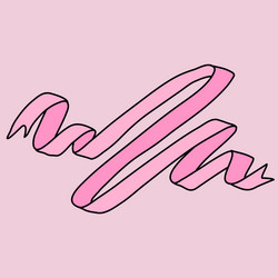 Pink ribbon icon sketch Royalty Free Vector Image