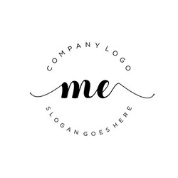 Initial me handwriting logo with circle template Vector Image