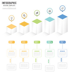 Rectangular isometric infographic for business Vector Image