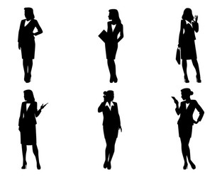 Six businesswoman silhouettes Royalty Free Vector Image