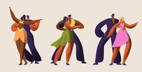 Salsa dancers performance Royalty Free Vector Image