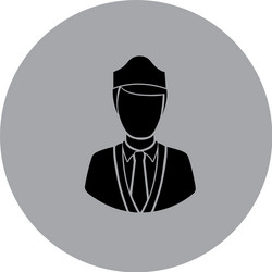 Figure emblem guard person icon Royalty Free Vector Image