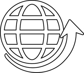 Globe and arrow global communications concept icon