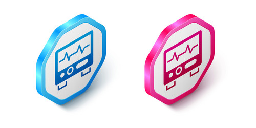 Isometric computer monitor with graph chart icon Vector Image