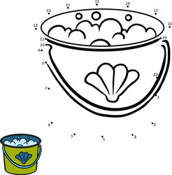 Numbers game education dot to dot game bucket Vector Image