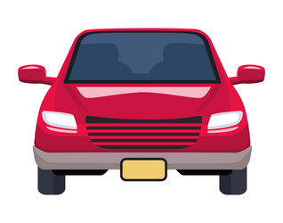 Cartoon red car front view Royalty Free Vector Image