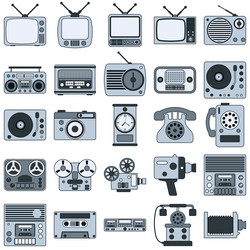 Big set of much objects retro old vintage icons Vector Image