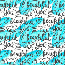 Romantic quote seamless pattern love text print Vector Image
