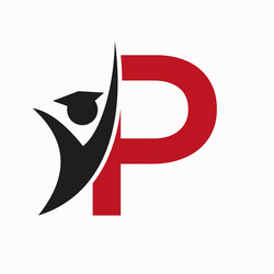 Education logo on letter a with graduation hat Vector Image