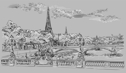 Hand drawing paris 3 Royalty Free Vector Image