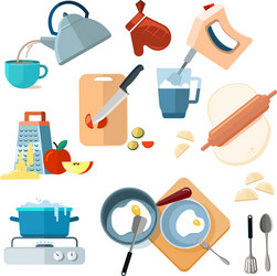 Cooking process set Royalty Free Vector Image - VectorStock