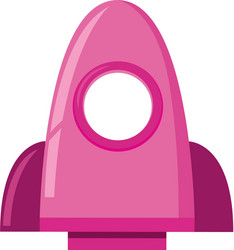 Pink rocketship isolated on white background Vector Image