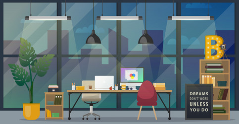 Modern office interior Royalty Free Vector Image