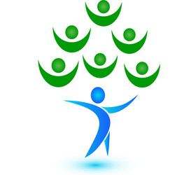 Teamwork as a tree logo Royalty Free Vector Image