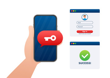 Two step authentication duo authentication flat Vector Image