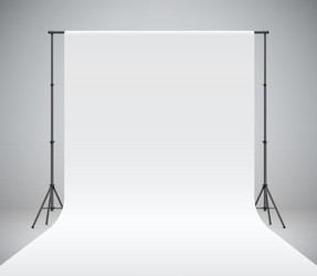 Photo studio white background with soft boxes Vector Image