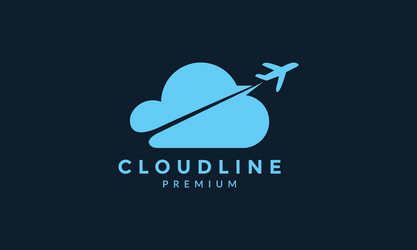 Silhouette of flying plane in the cloud symbol Vector Image