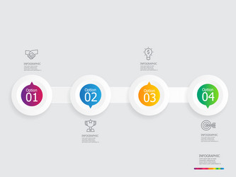 Horizontal timeline infographic element Royalty Free Vector