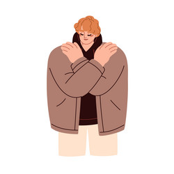 Happy person hugging embracing self cuddling own Vector Image