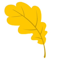 Cartoon orange maple leaf isolated Royalty Free Vector Image