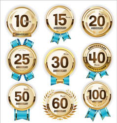 10 years anniversary golden label Royalty Free Vector Image