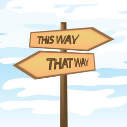 This way that way Royalty Free Vector Image - VectorStock