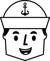 Crew face sailor cartoon character Royalty Free Vector Image