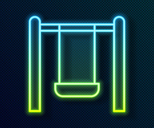 Glowing neon swing for kids summer games on Vector Image