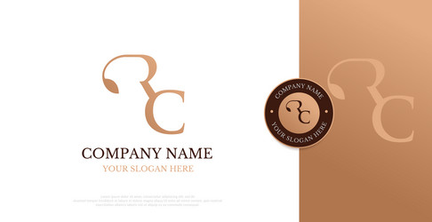 Initial rc logo design Royalty Free Vector Image