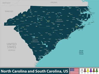 North South Carolina Map Vector Images (over 400)