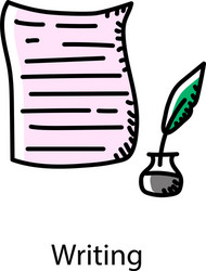 Quill writing Royalty Free Vector Image - VectorStock