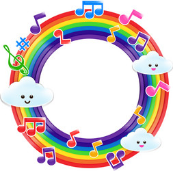 Rainbow Melody with Musical Notes Royalty Free Vector Image