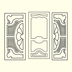 Cnc door cutting pattern Royalty Free Vector Image
