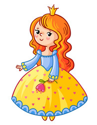 Cute princess stand on a white background Vector Image