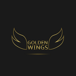 Golden wings logo Royalty Free Vector Image - VectorStock