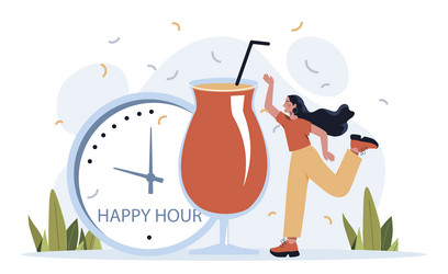 Happy hours concept Royalty Free Vector Image - VectorStock
