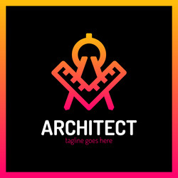 Architect letter a logo - ruler luxury royal Vector Image