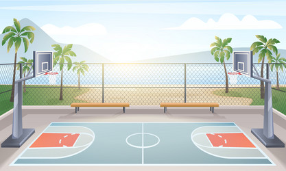 Basketball court cartoon Royalty Free Vector Image