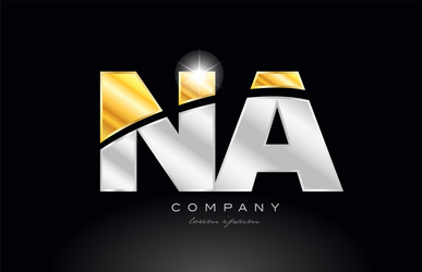 Combination letter na n a gold golden alphabet Vector Image