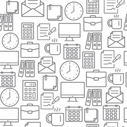 Seamless pattern of office work supplies Vector Image