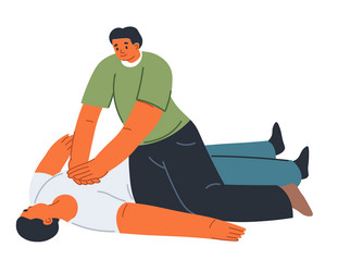 Cardiopulmonary resuscitation cpr emergency aid Vector Image
