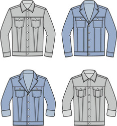 Mens jean jacket fashion cad Royalty Free Vector Image
